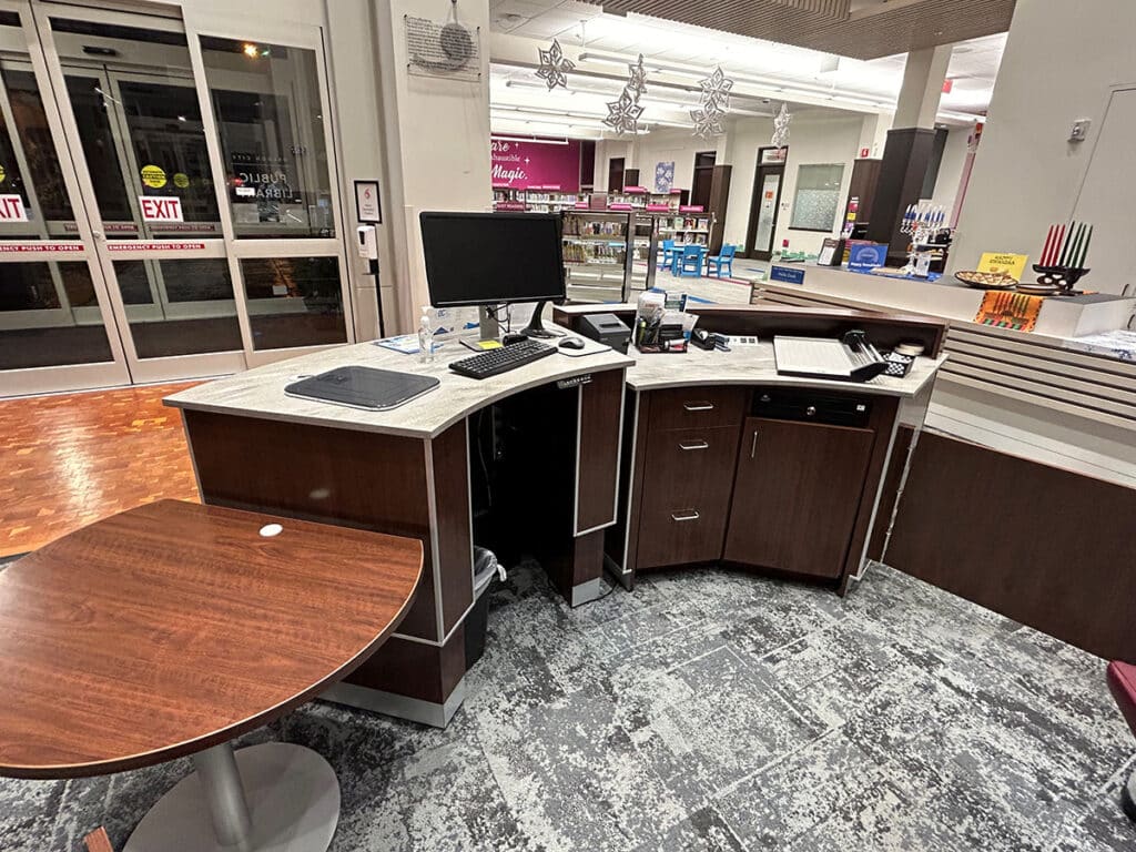 Oregon City Custom Circulation Desk - Library Furniture International